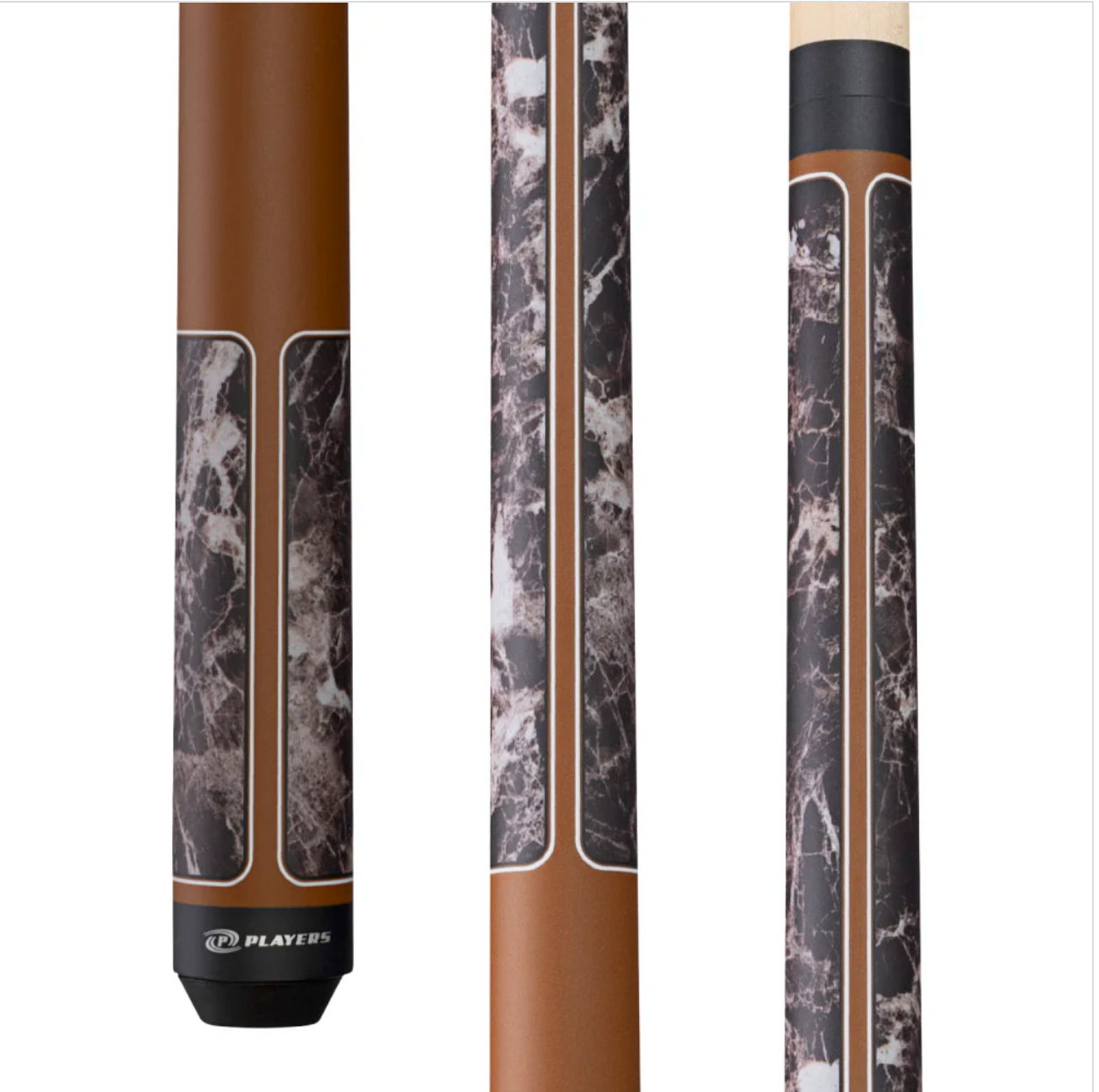 Players Brown Marble with Matte Brown Wrapless Cue – C.P.Dean Company