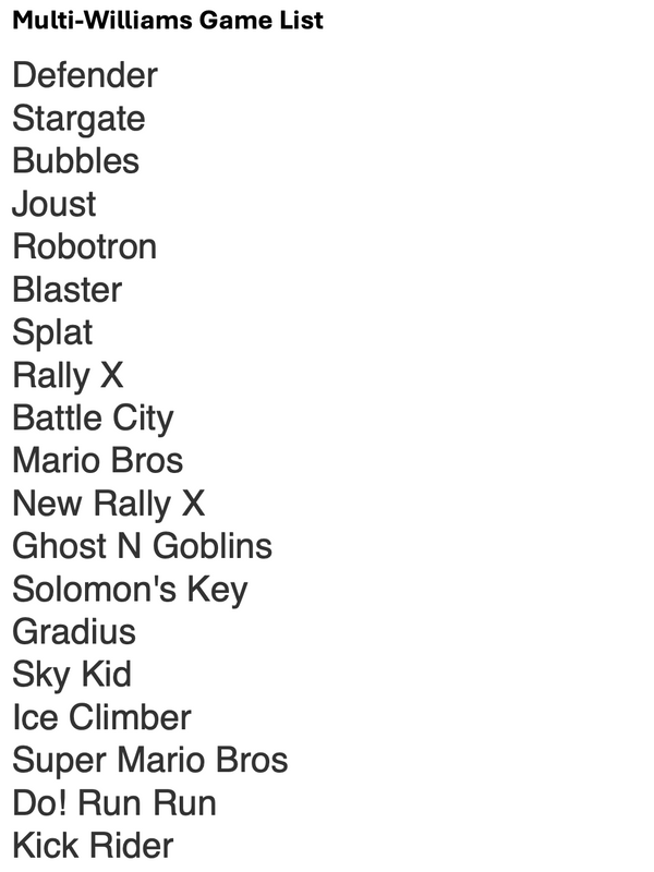 Multi-Williams Upright Arcade Machine – C.P.Dean Company